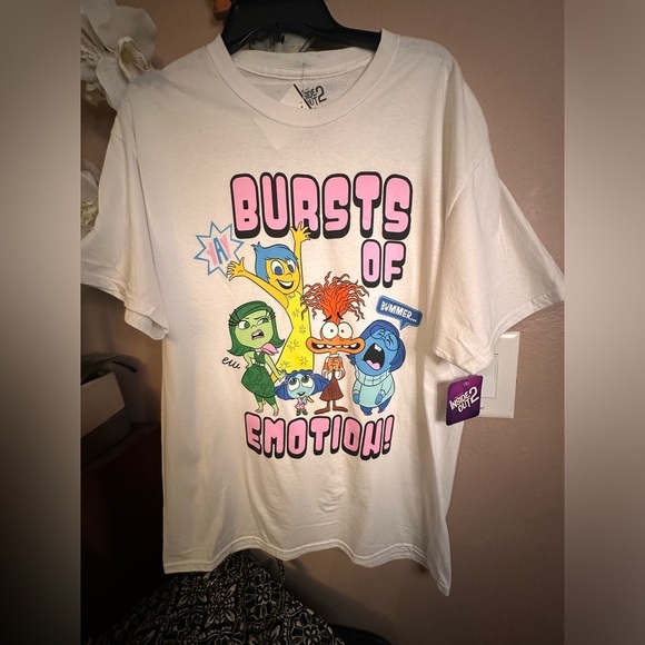 Disney | Tops | Disney Pixar Inside Out 2 Bursts Of Emotion Graphic Tee ...